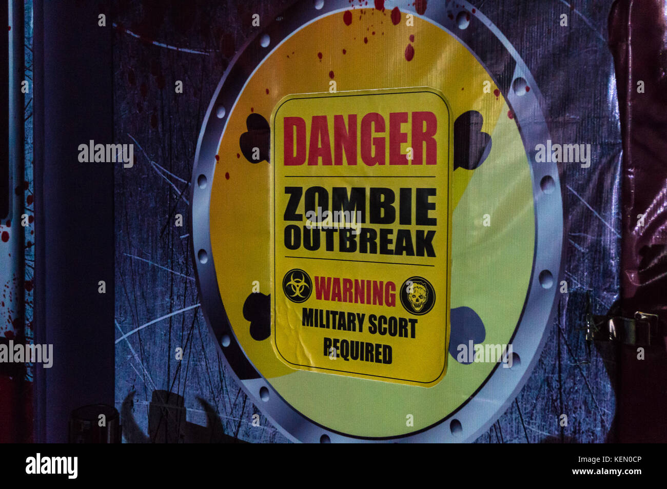 Warning Signs Danger Zombies