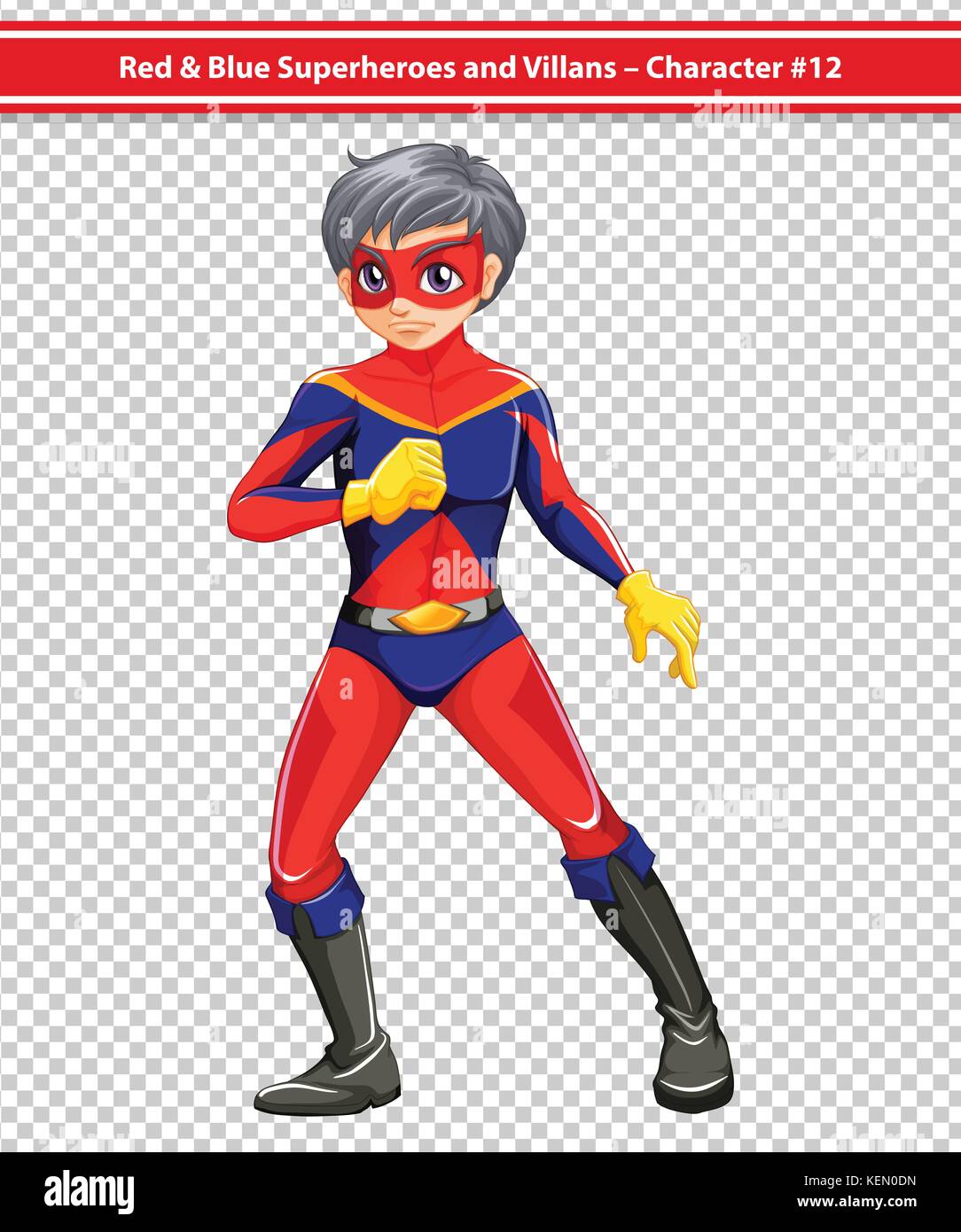 Illustration of a red and blue superhero Stock Vector Image & Art - Alamy