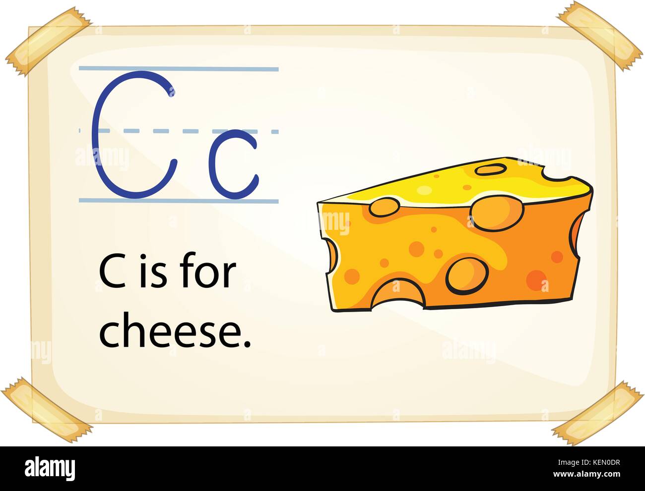 illustration of a flashcard letter C for cheese Stock Vector Image ...