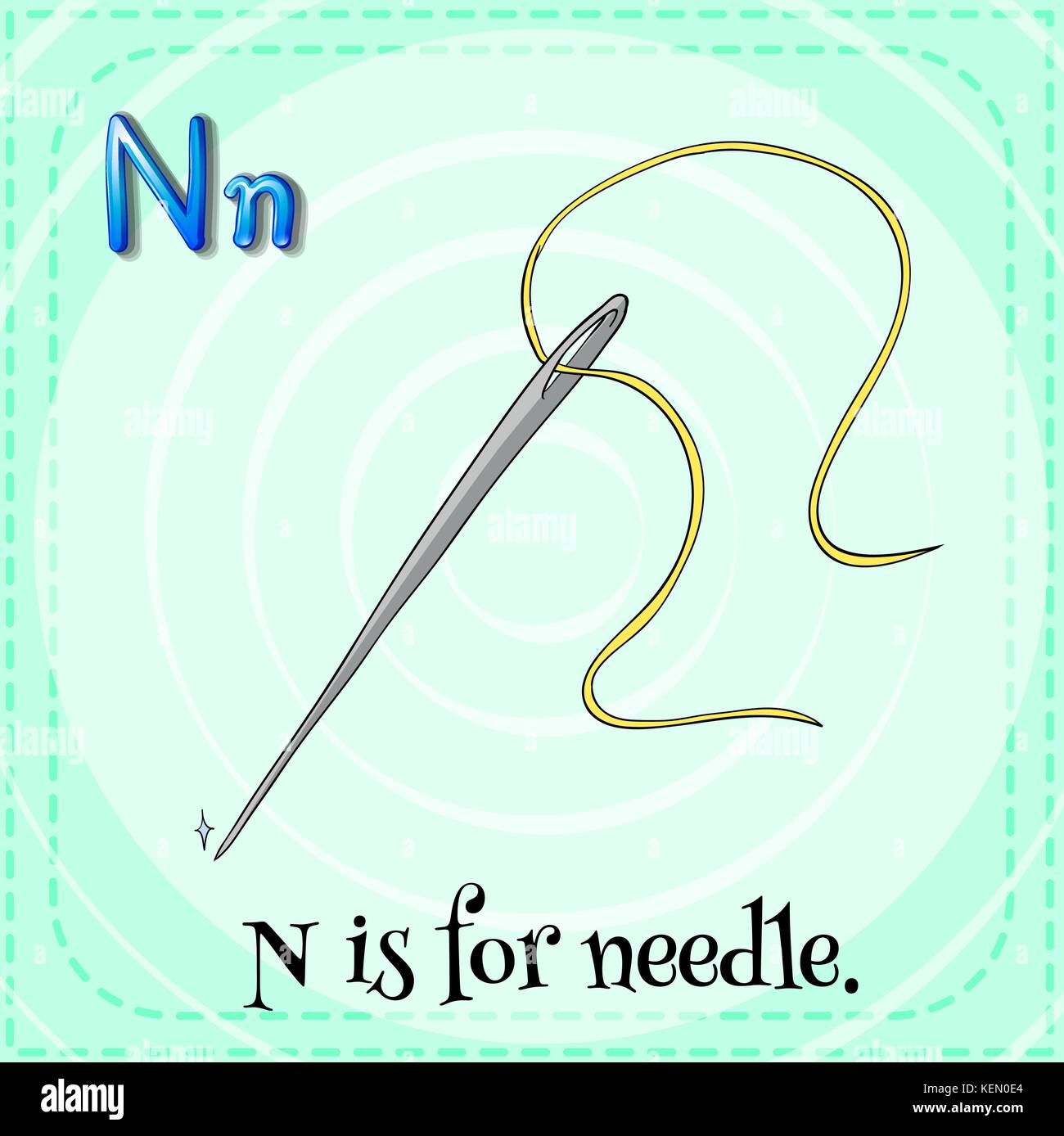 Illustration of an alphabet N is for needle Stock Vector Image & Art ...