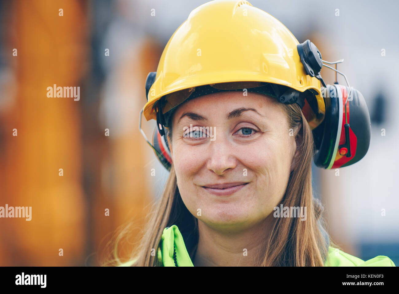 Woman operating heavy equipment Stock Photo - Alamy