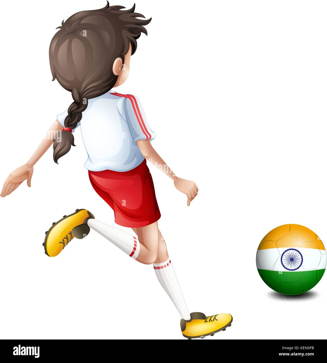Illustration of a female player from India on a white background Stock ...