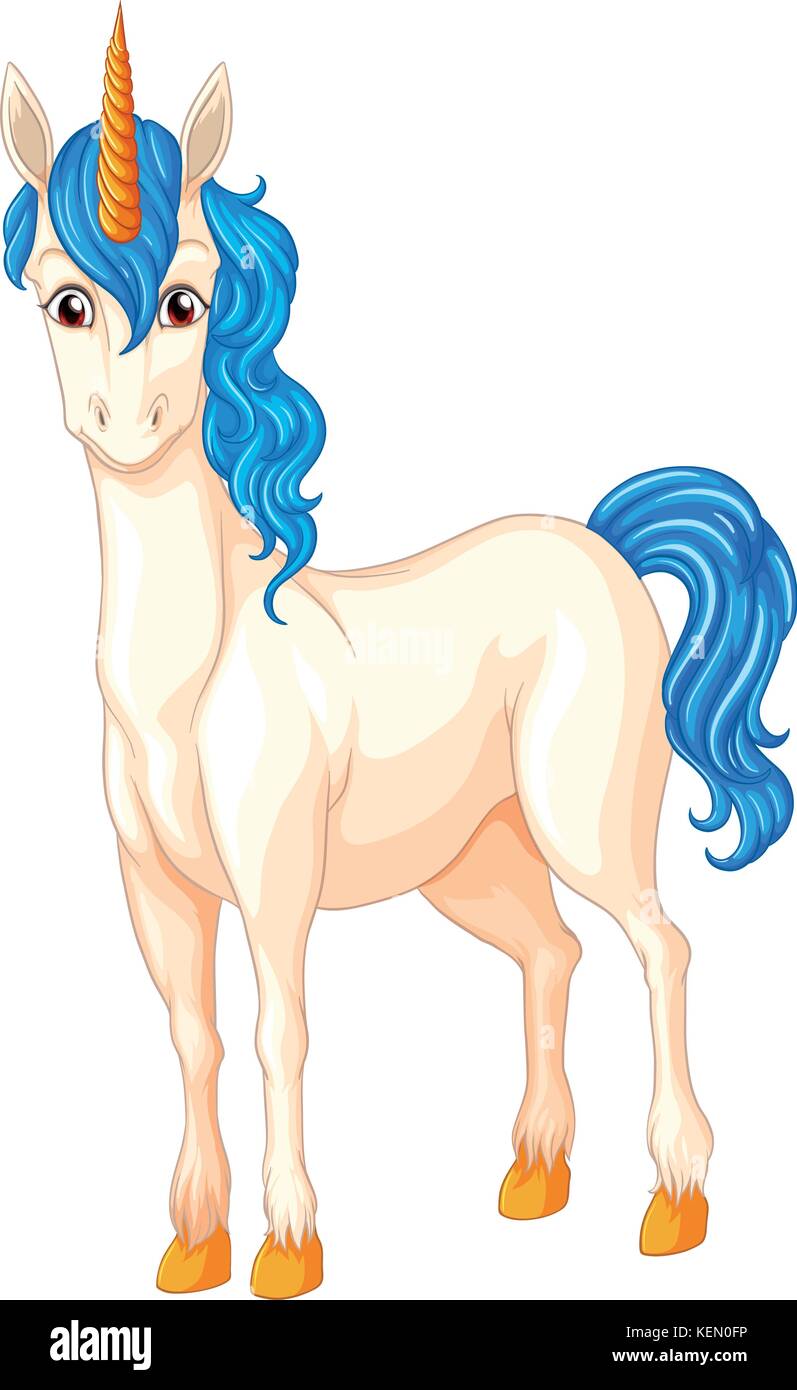 Illustration of a white unicorn Stock Vector Image & Art - Alamy