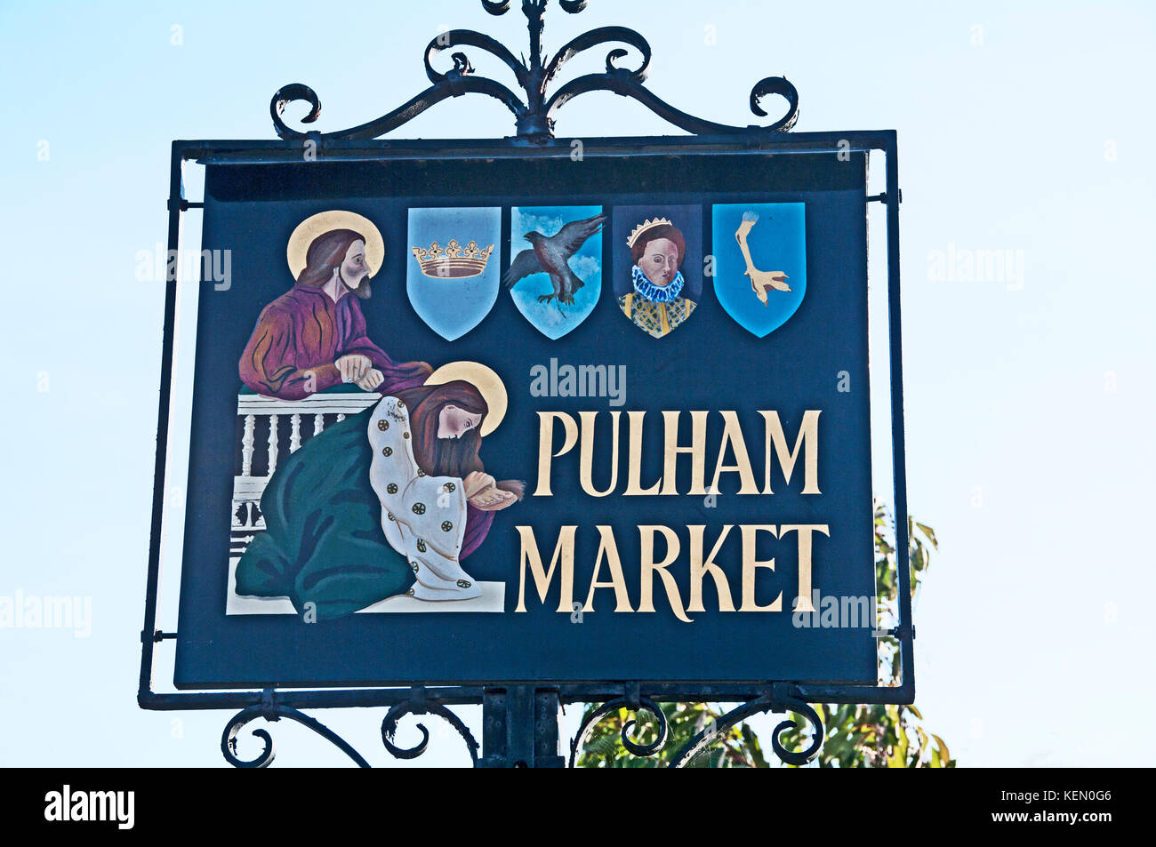 Pulham Market, Village Sign, Norfolk, England Stock Photo - Alamy