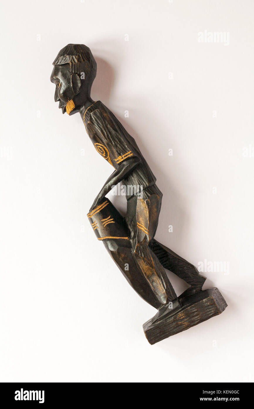 Wooden carved figure souvenir from dominican republic hi-res stock ...