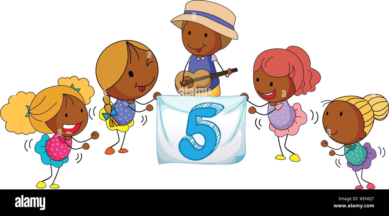 illustration of a flashcard number five Stock Vector Image & Art - Alamy