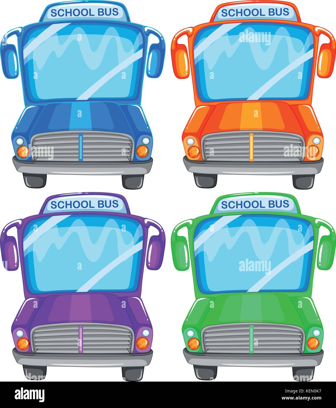 illustration of many color school bus Stock Vector Image & Art - Alamy