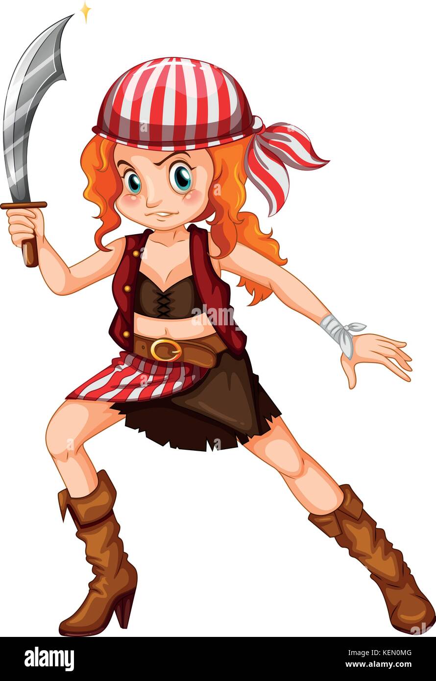 Sexy Pirate Girl Cartoon