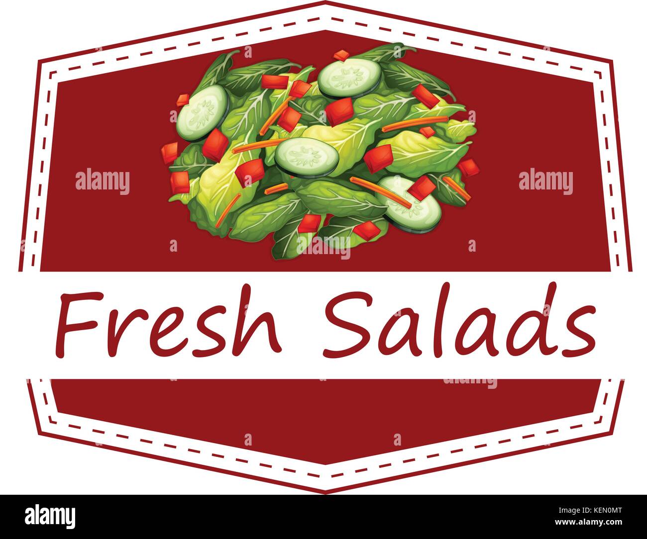 Illustration of a sign of fresh salad Stock Vector Image & Art - Alamy