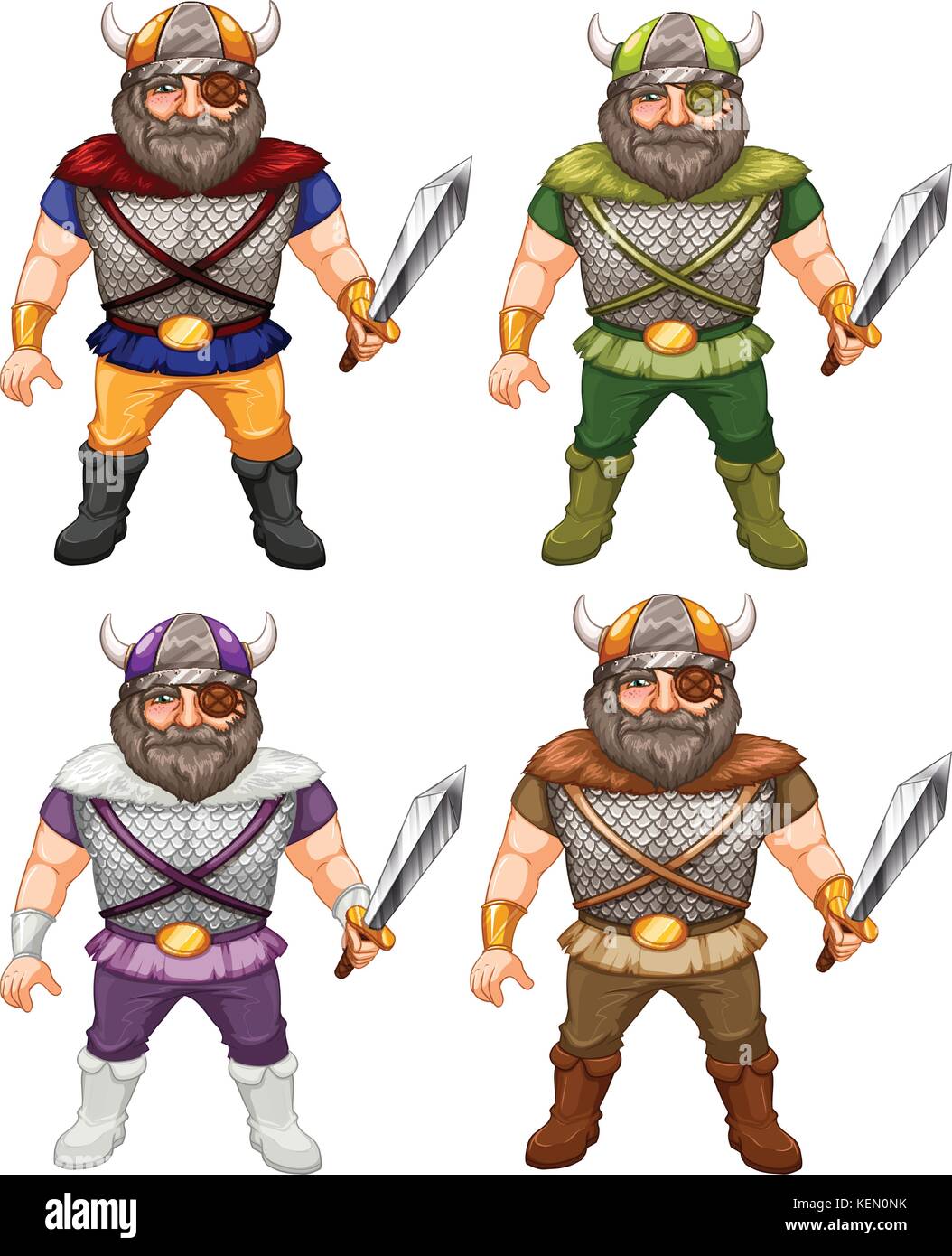 illustration of a set of male vikings Stock Vector Image & Art - Alamy