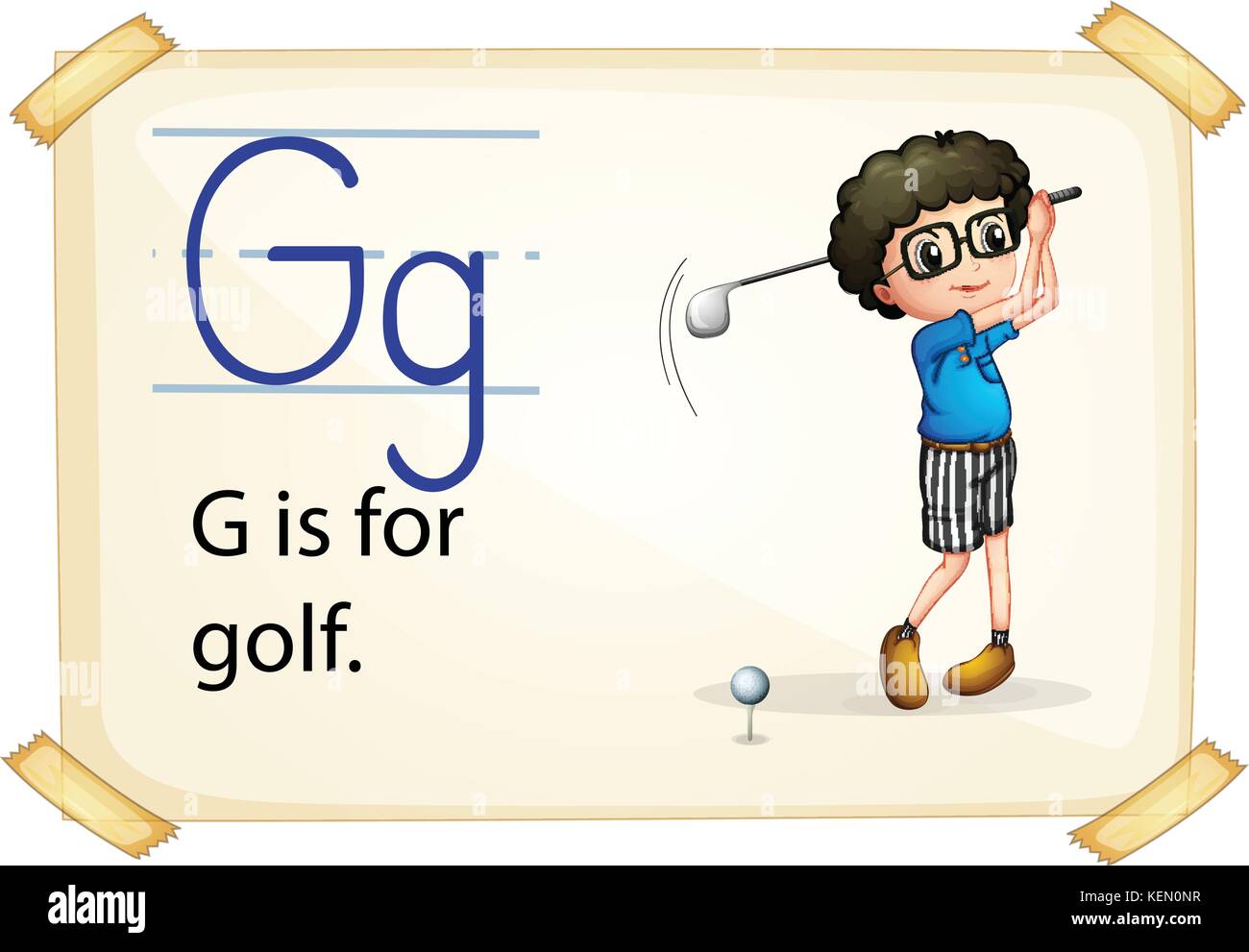 Illustration of alphabet G is for golf Stock Vector Image & Art - Alamy