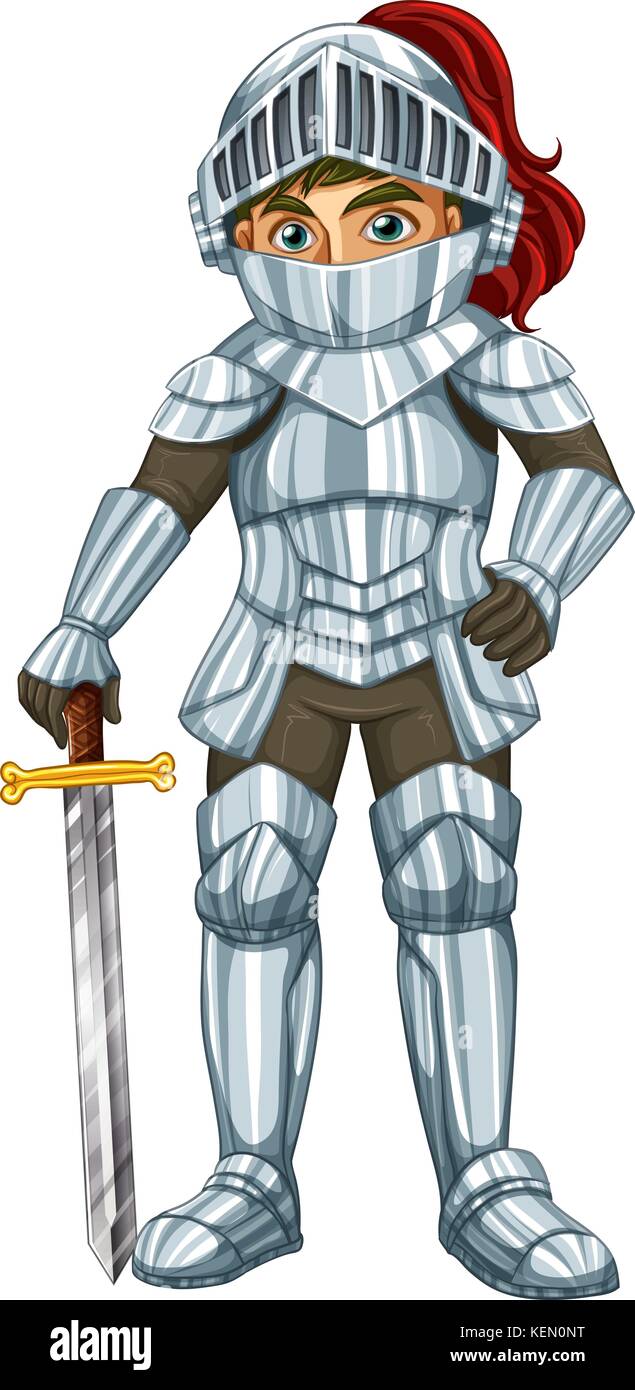 Medieval knight standing on Stock Vector Images - Alamy