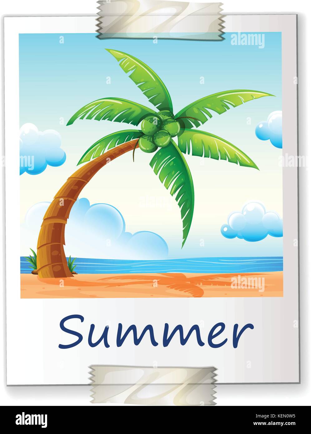 Illustration of ocean view in summer Stock Vector Image & Art - Alamy