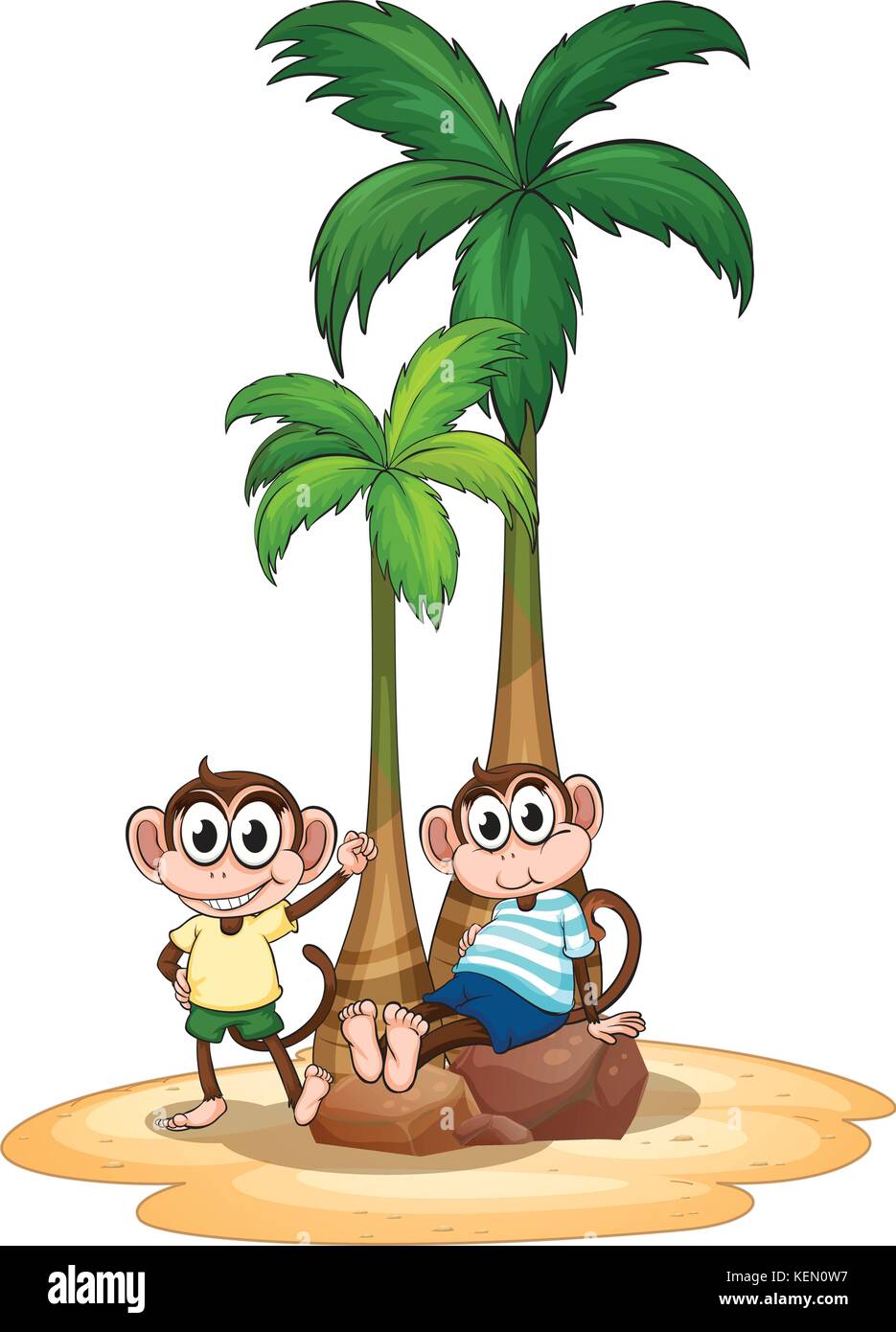 Two monkeys sitting Stock Vector Images - Alamy