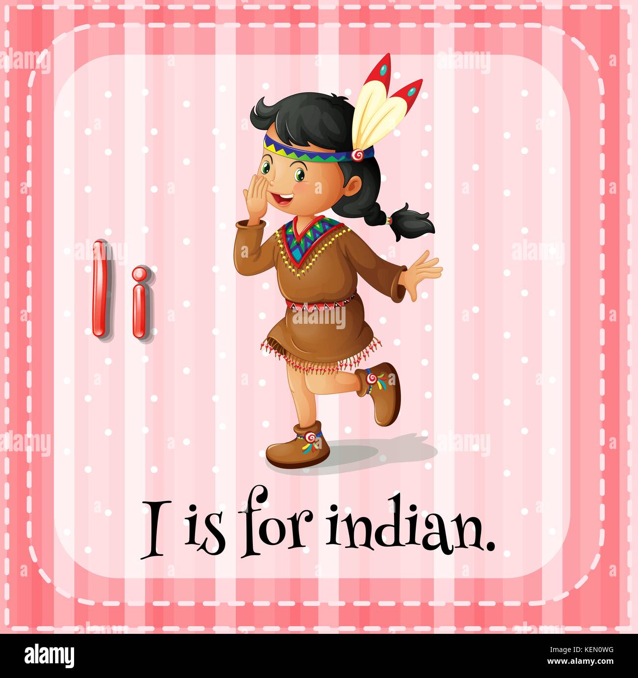 Illustration of a letter i is for indian Stock Vector Image & Art - Alamy