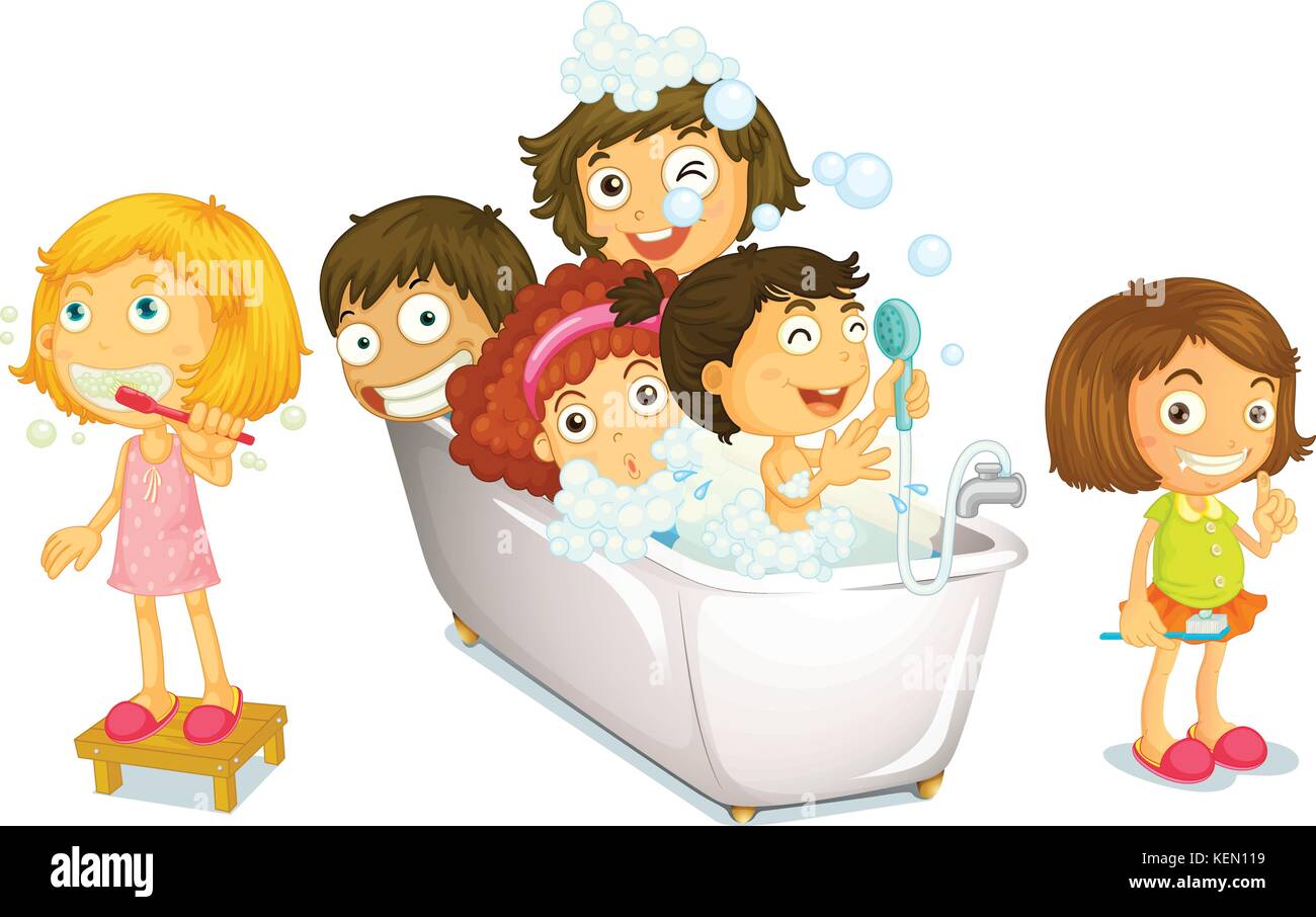 Taking A Bath Clipart For Kids