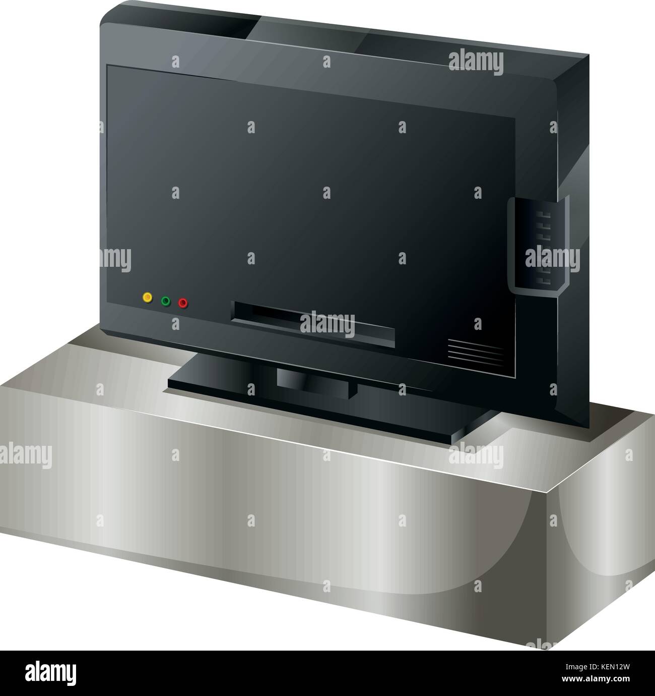 Illustration of a flat screen television on a white background Stock ...