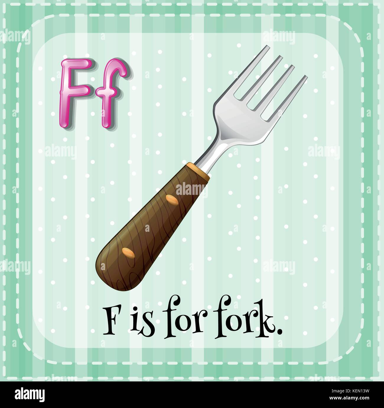 Illustration of an alphabet F is for fork Stock Vector Image & Art - Alamy