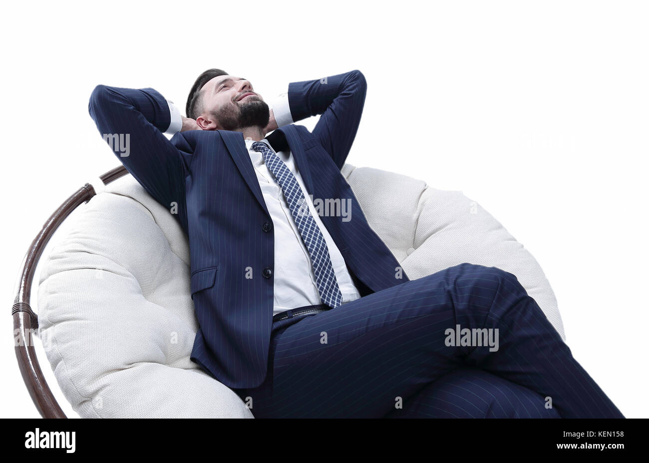 businessman relaxarea comfortable chair Stock Photo - Alamy
