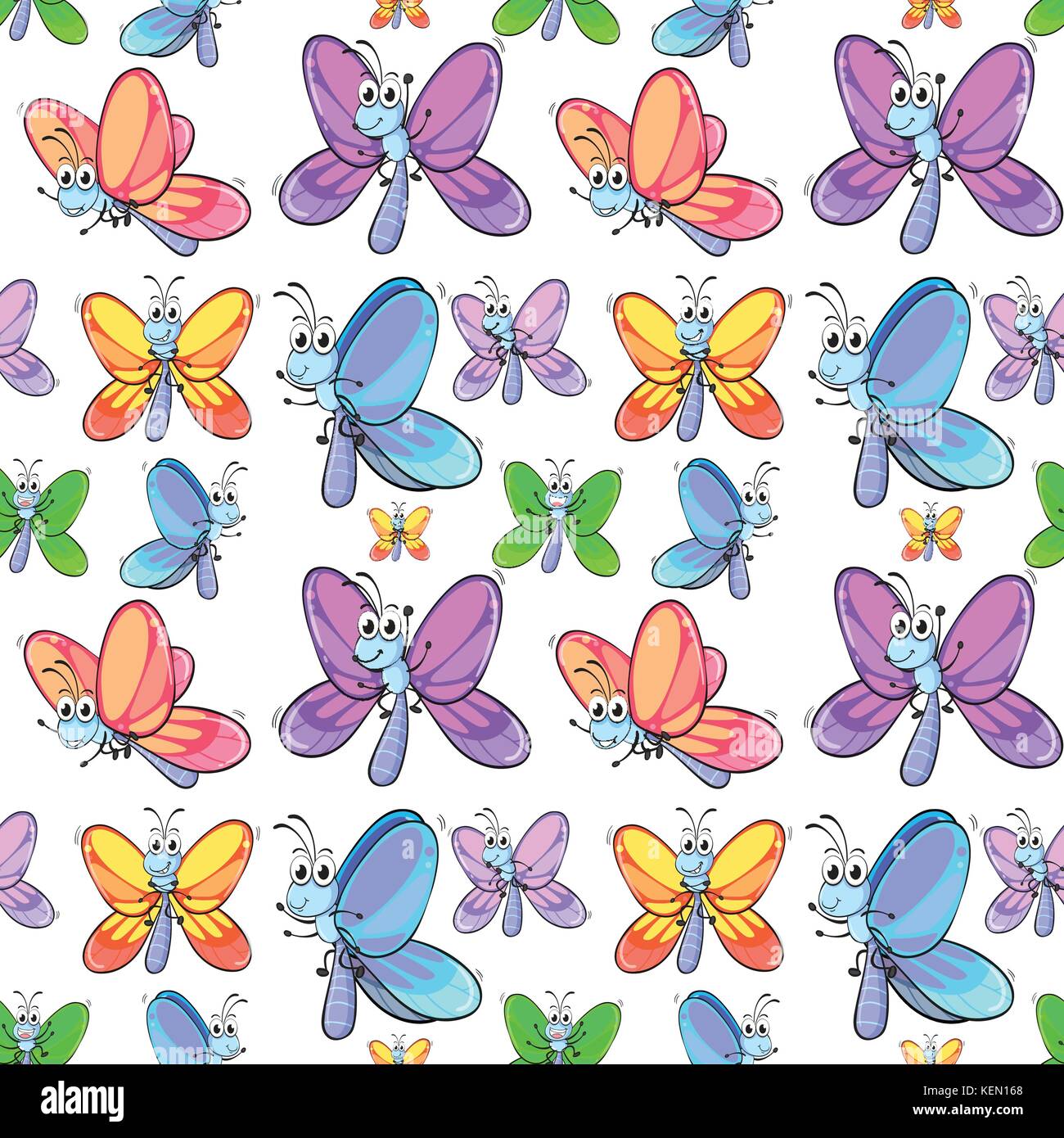 Illustration of seamless butterflies Stock Vector Image & Art - Alamy