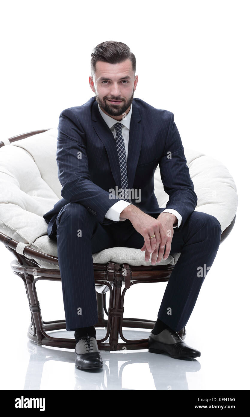 businessman sitting in a comfortable chair Stock Photo - Alamy