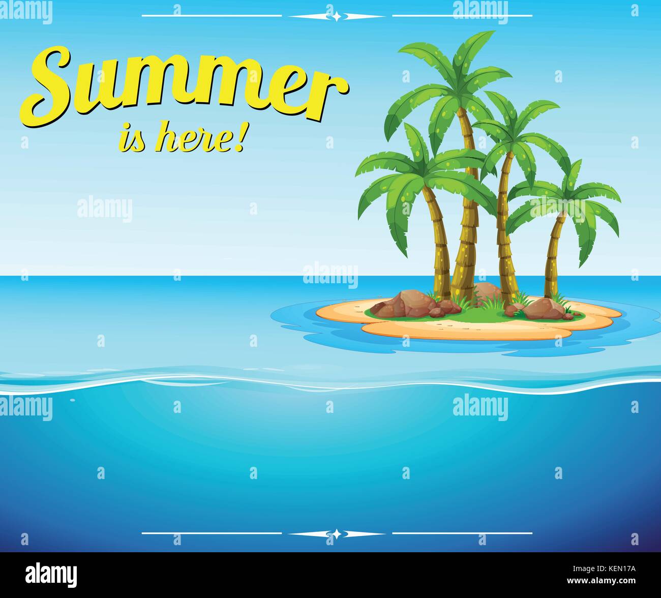 Illustration of a view of an ocean in Summer Stock Vector Image & Art ...