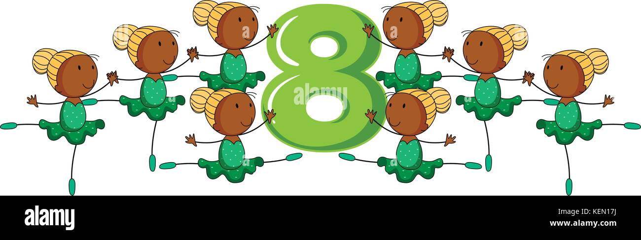 Illustration of a flashcard number eight Stock Vector Image & Art - Alamy