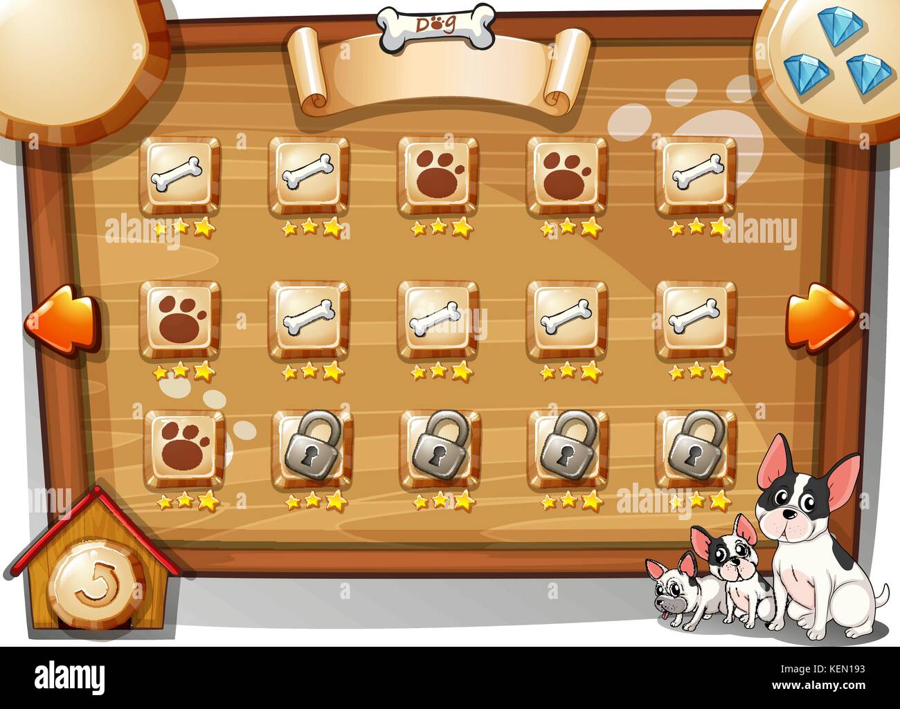 Gaming icons and elements with pet theme Stock Vector Image & Art - Alamy