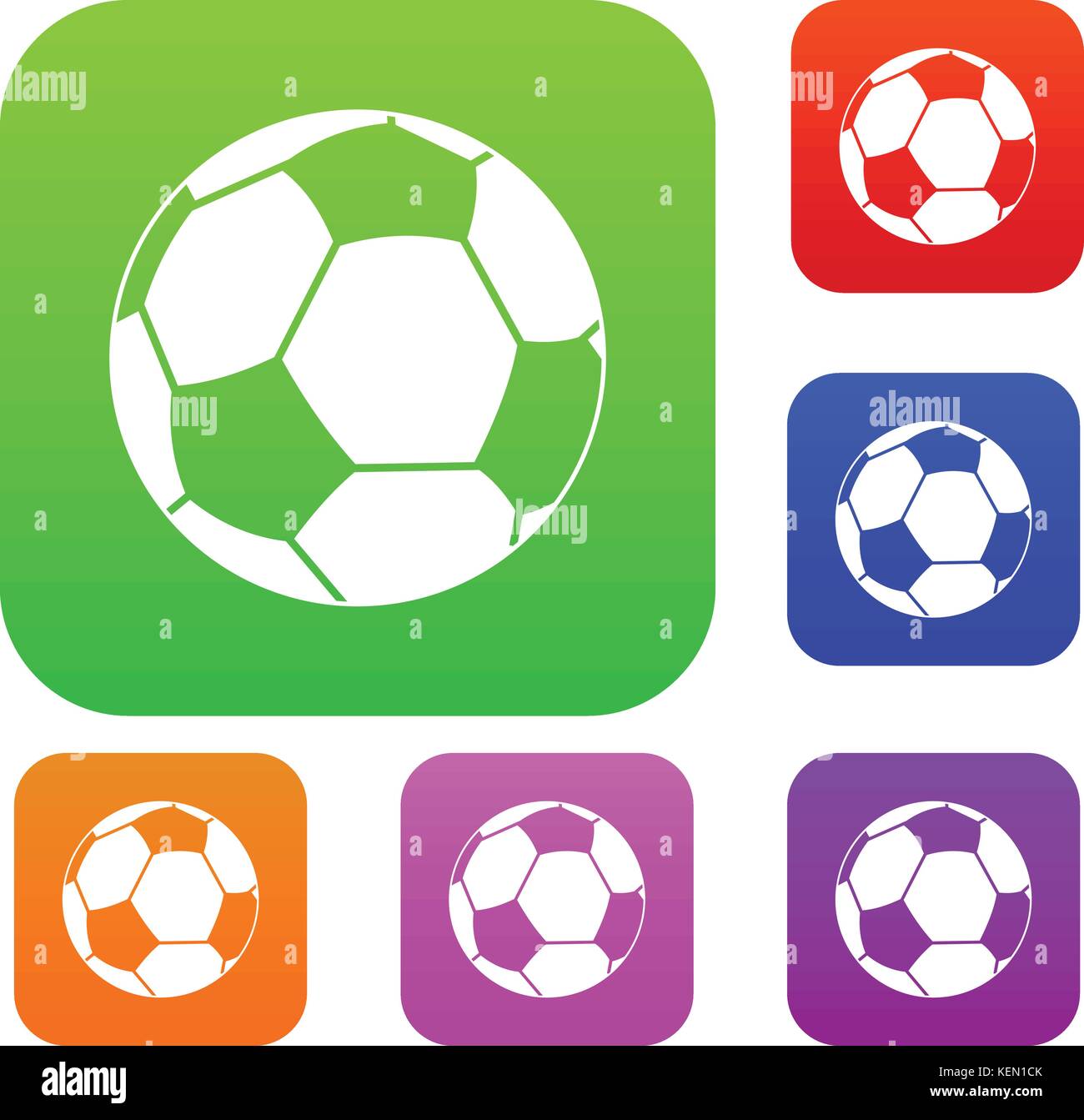 Football ball set color collection Stock Vector Image & Art - Alamy