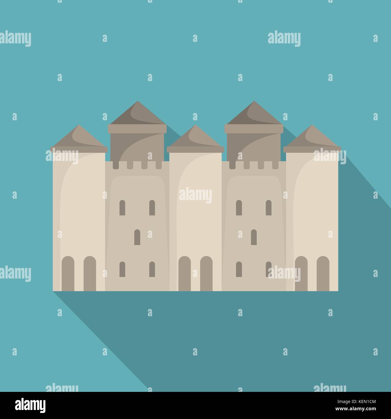 Old castle icon, flat style Stock Vector Image & Art - Alamy