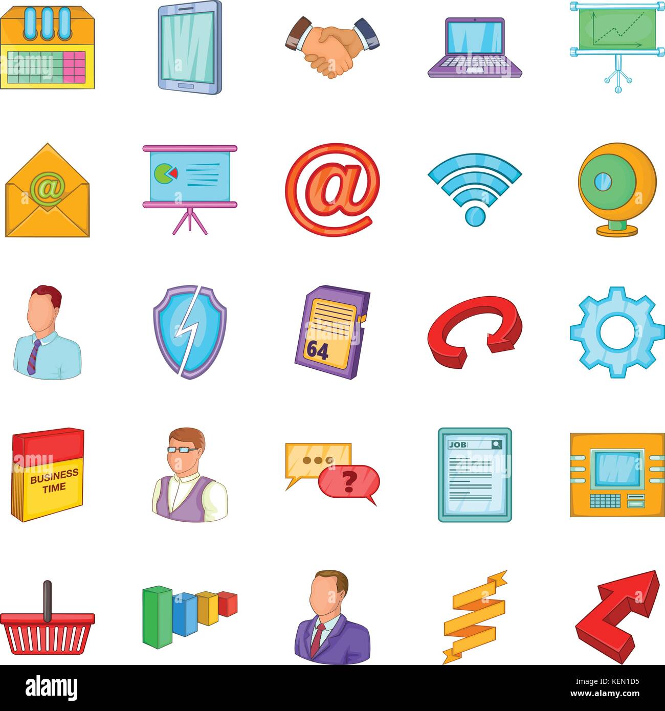 Strategy icons set, cartoon style Stock Vector Image & Art - Alamy