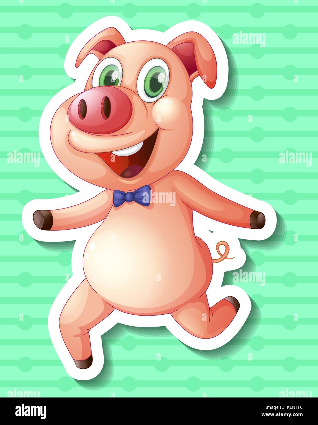 Illustration of a pig with green background Stock Vector Image & Art ...