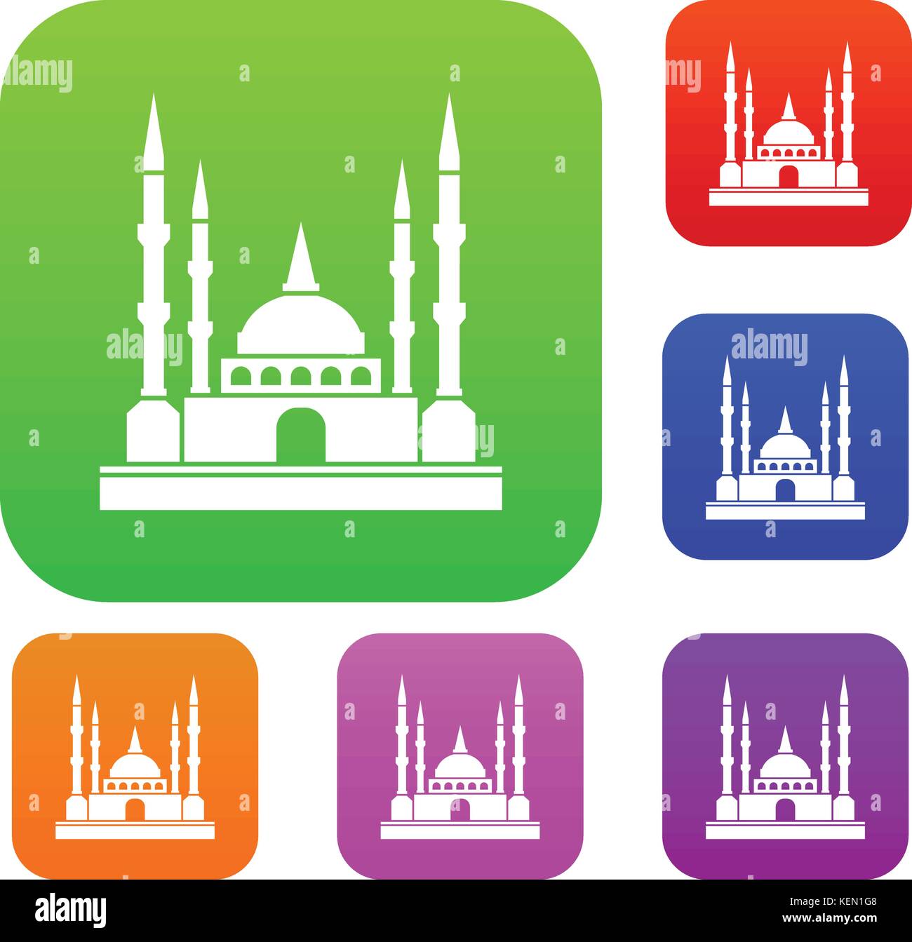 Mosque set color collection Stock Vector Image & Art - Alamy
