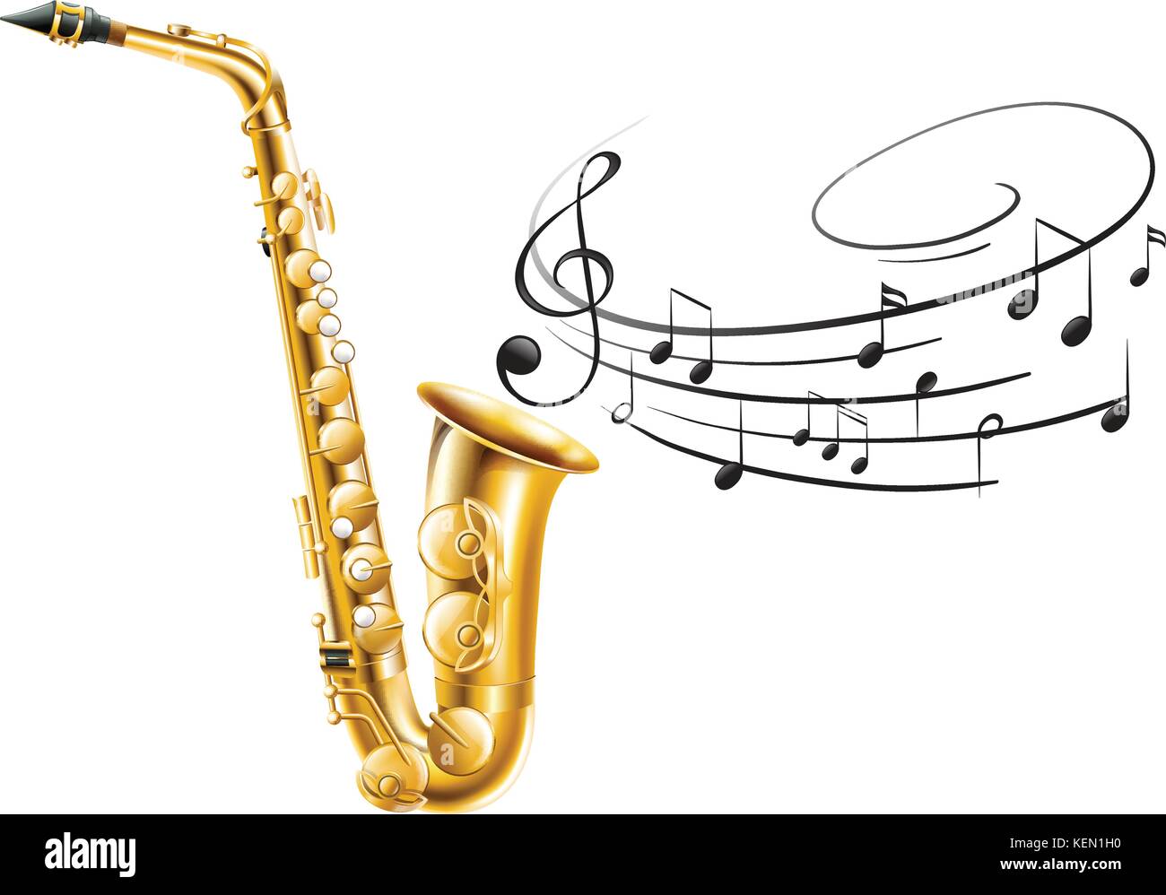 Illustration of a saxophone Stock Vector Image & Art - Alamy