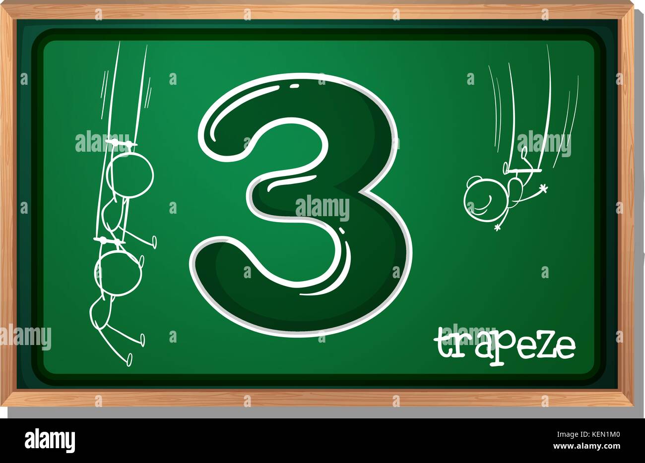 Illustration of a flashcard number three Stock Vector Image & Art - Alamy