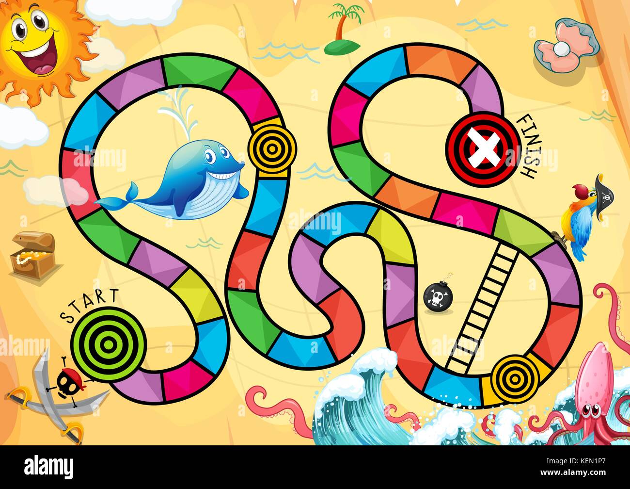 A colourful pirate boardgame Stock Vector Image & Art - Alamy