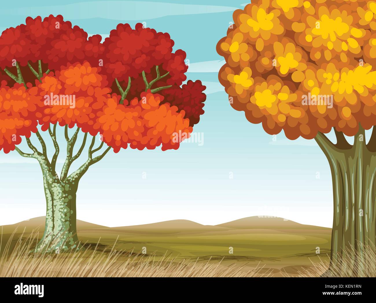 Illustration of a view of autumn Stock Vector Image & Art - Alamy