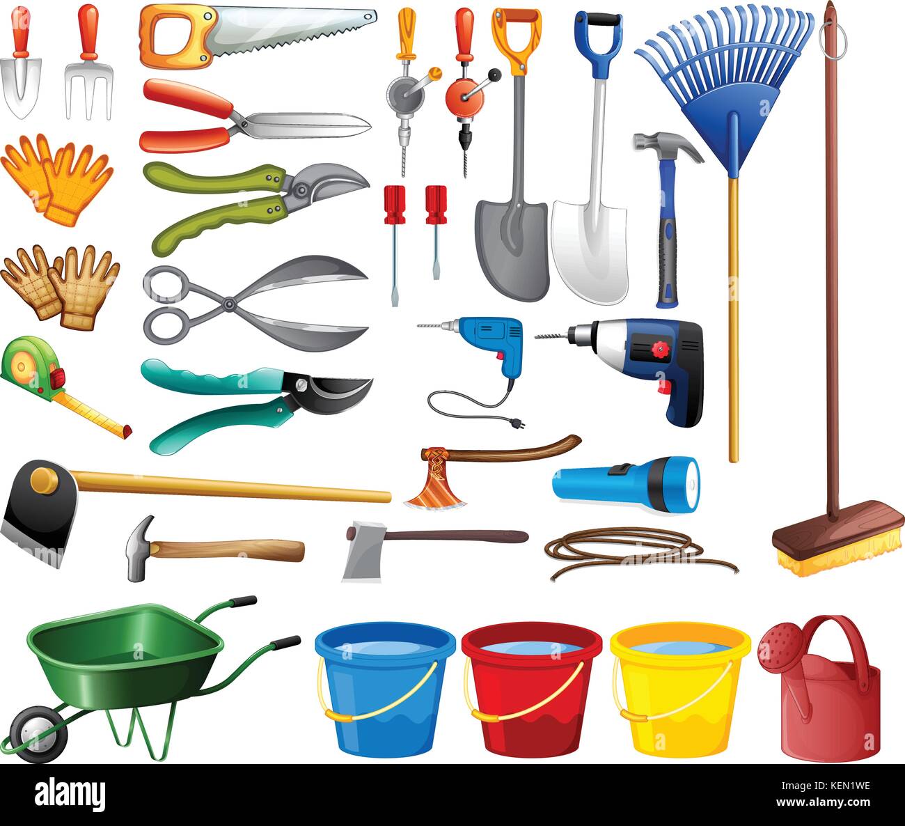 Shovels and rope Stock Vector Images - Alamy