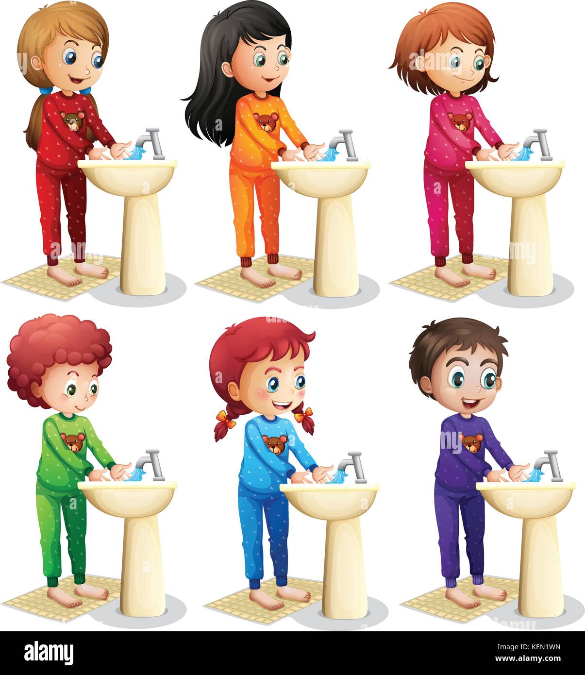 Washing school uniform Stock Vector Images - Alamy