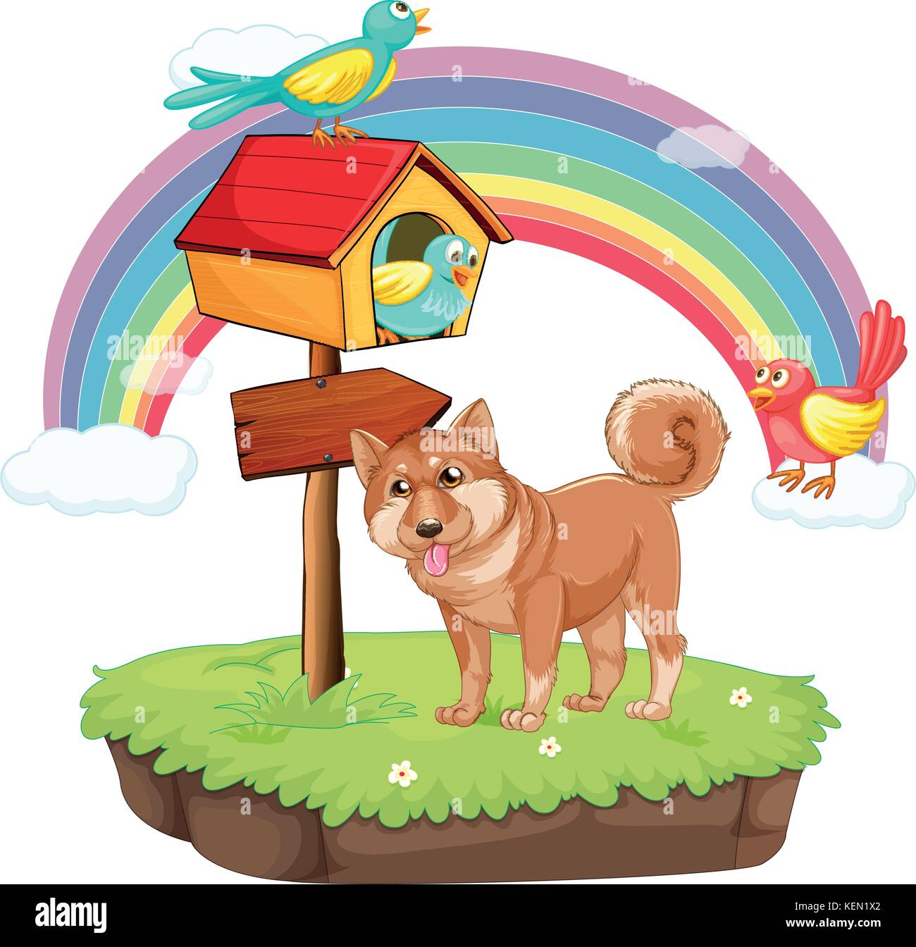 Illustration of a dog on an island Stock Vector Image & Art - Alamy