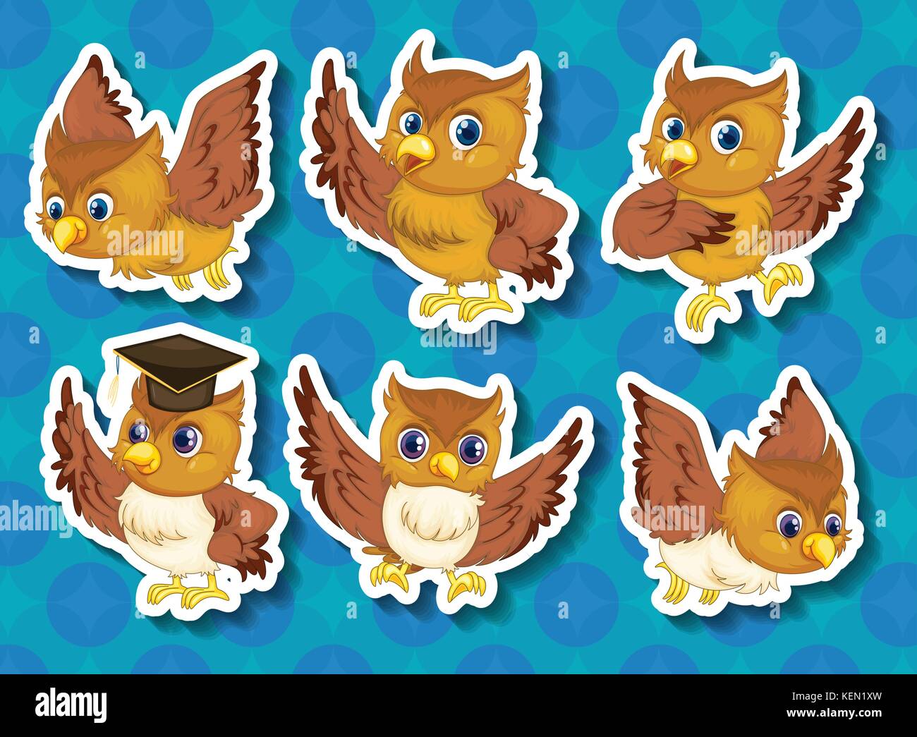 Illustration of many owls with background Stock Vector Image & Art - Alamy