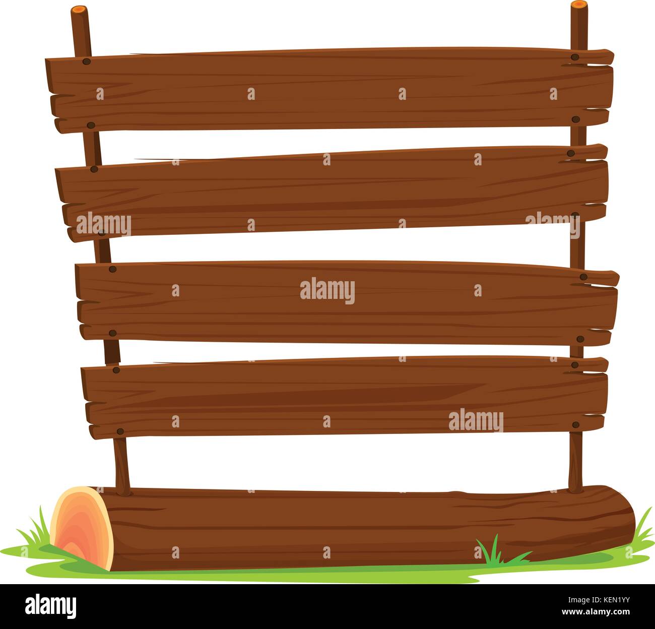 Illustration of wooden signs on a log Stock Vector Image & Art - Alamy