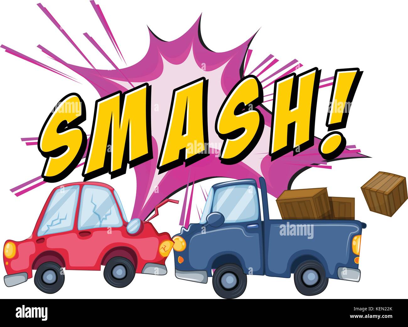 Two car crash cartoon hi-res stock photography and images - Alamy