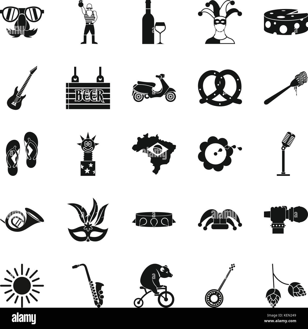 Street festival icons set, simple style Stock Vector Image & Art - Alamy