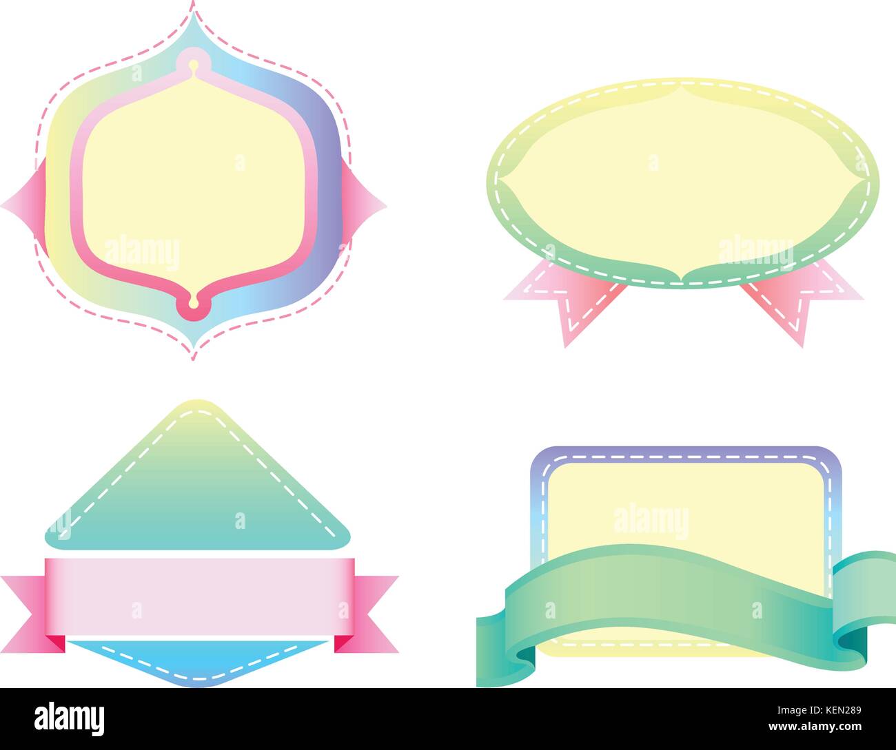 Set of empty label templates on a white background Stock Vector Image ...