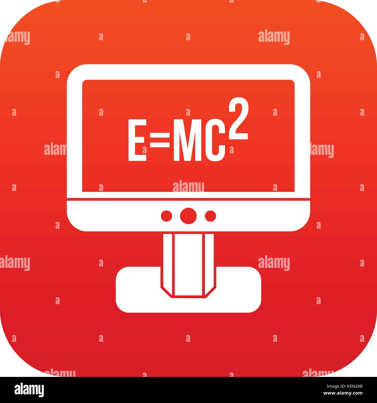 Monitor with Einstein formula icon digital red Stock Vector Image & Art ...