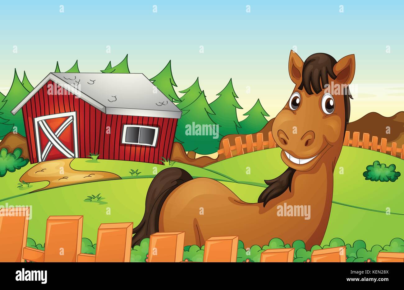 Cartoon Stable Barn