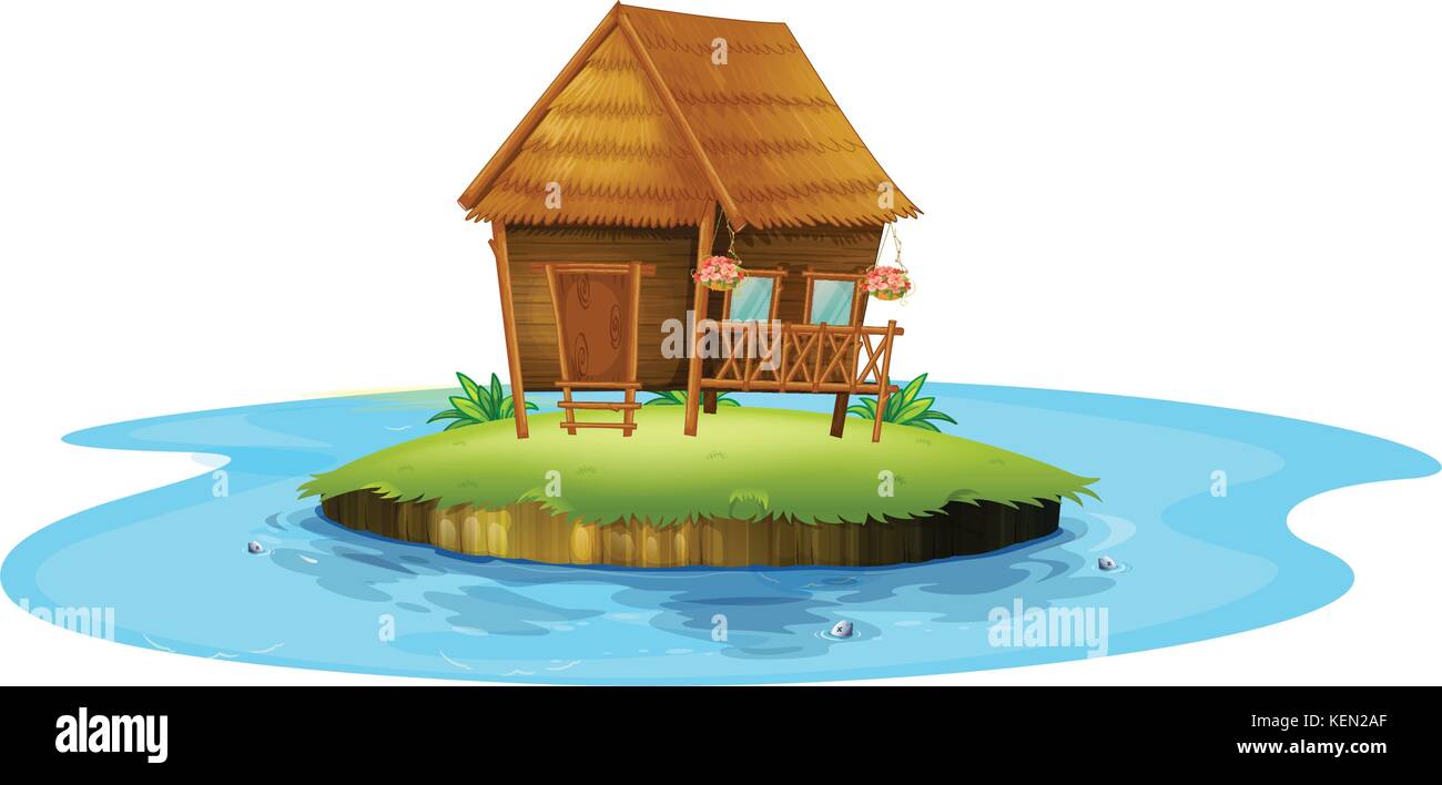 Bamboo wood island white Stock Vector Images - Alamy