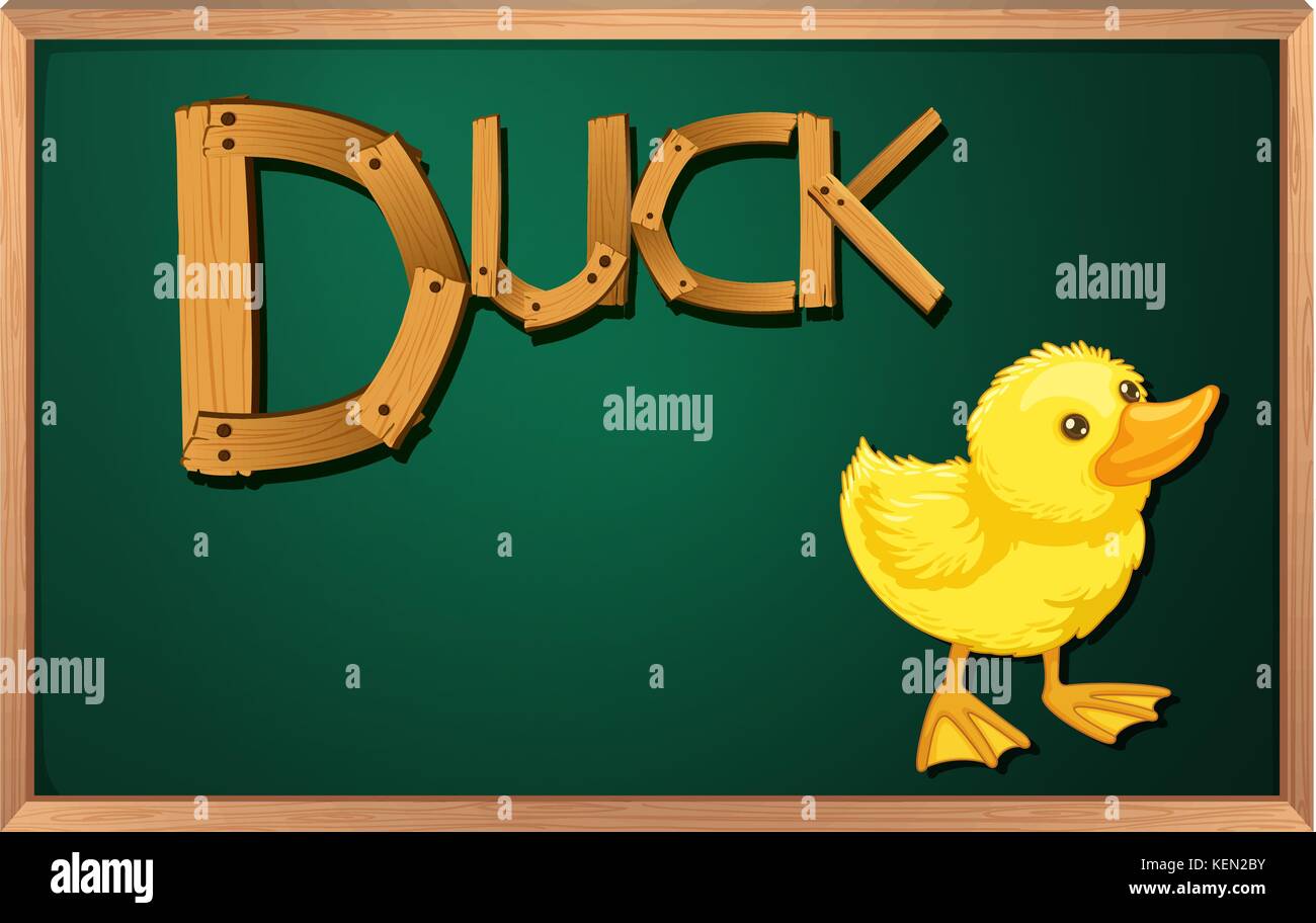 Illustration of a blackboard with a duck Stock Vector Image & Art - Alamy