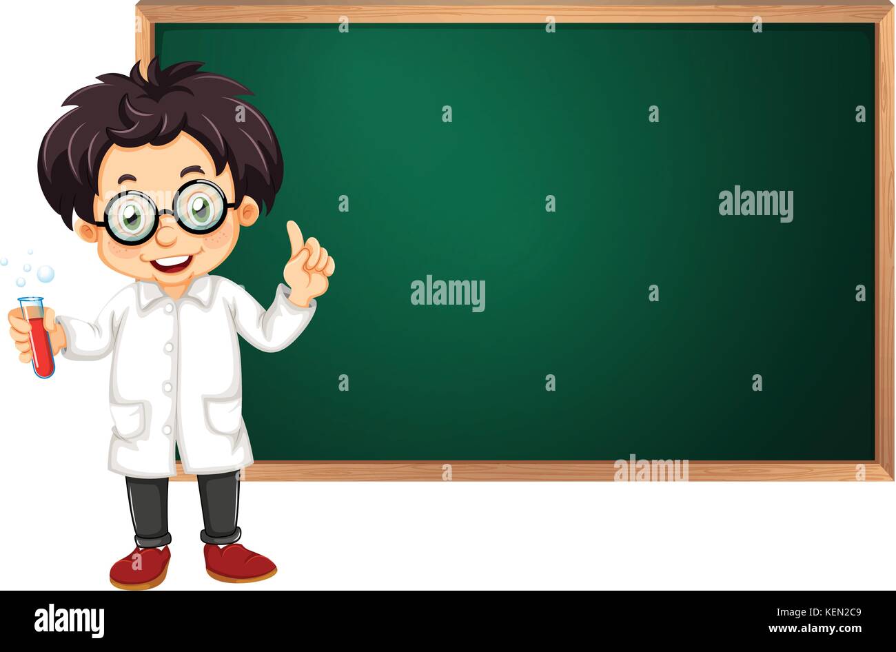 Illustration of a scientist in front of a classroom Stock Vector Image ...